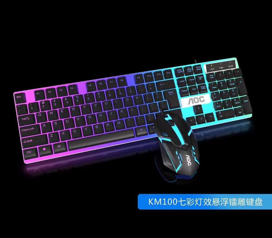 AOC KM100 USB KEYBOARD AND MOUSE SET, Computers & Tech, Parts ...