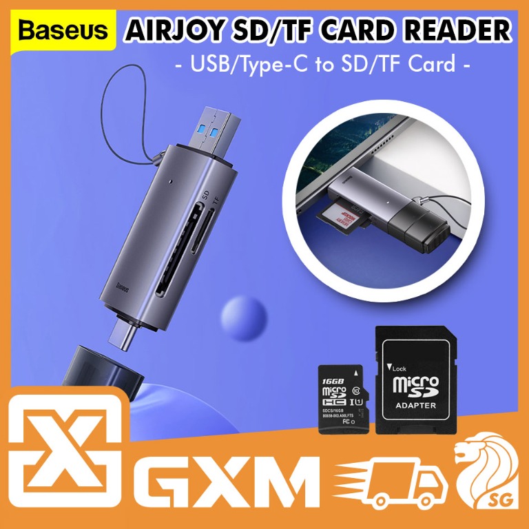 Baseus Airjoy USB Type C SD TF USB 3.0 Card Memory Card 2 in 1 PC ...