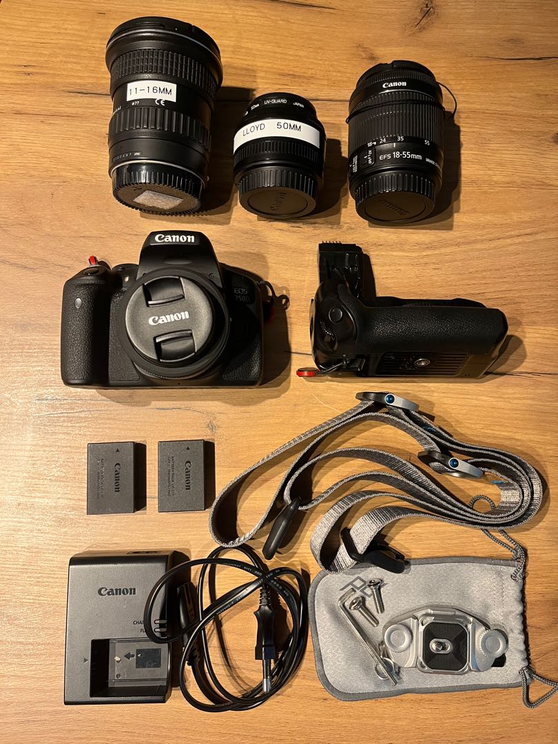 Canon 750D, Manfrotto Tripod & etc, Photography, Cameras on Carousell