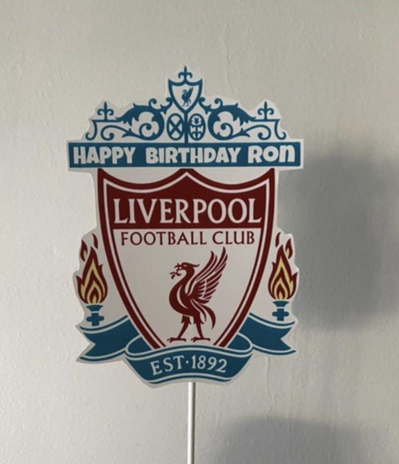 Customised your name Liverpool cake topper, Hobbies & Toys, Stationery ...