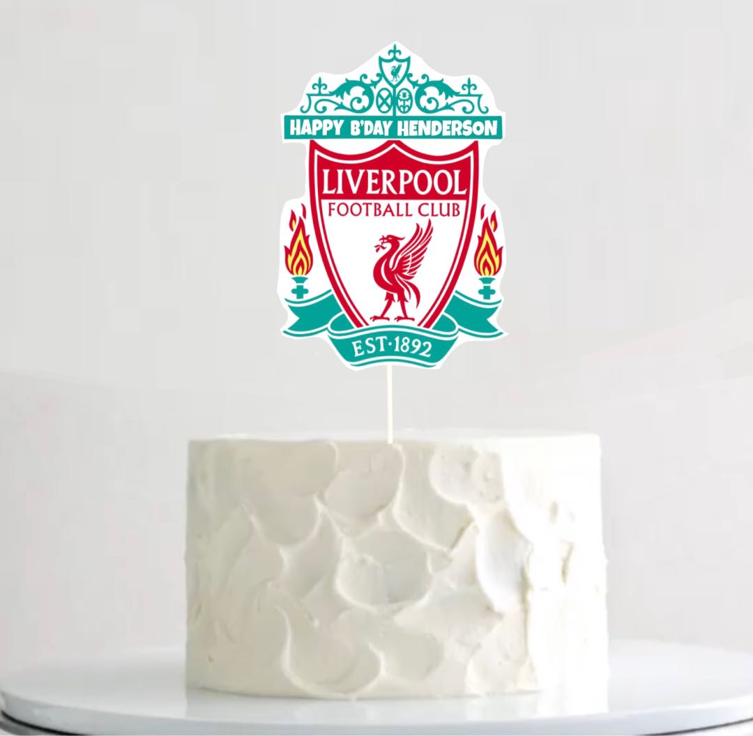 Customised your name Liverpool cake topper, Hobbies & Toys, Stationery ...