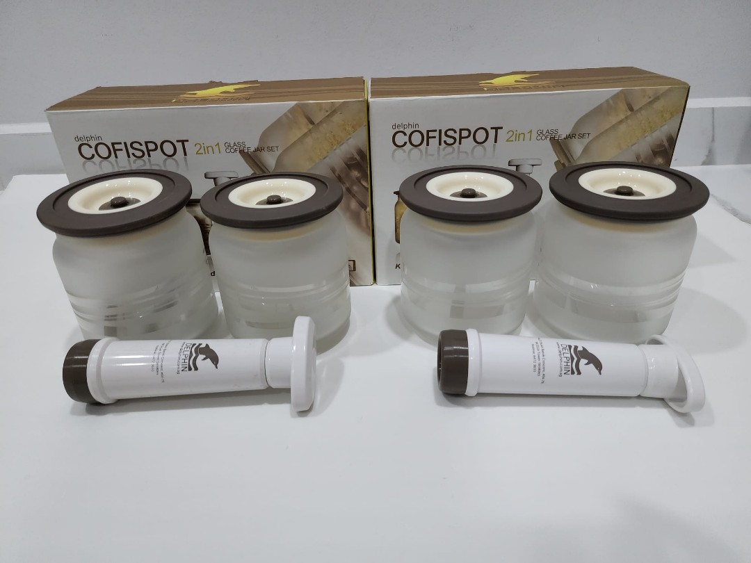 Delphine COFISPOT (2 IN 1) Glass Storage Containers., Furniture & Home ...