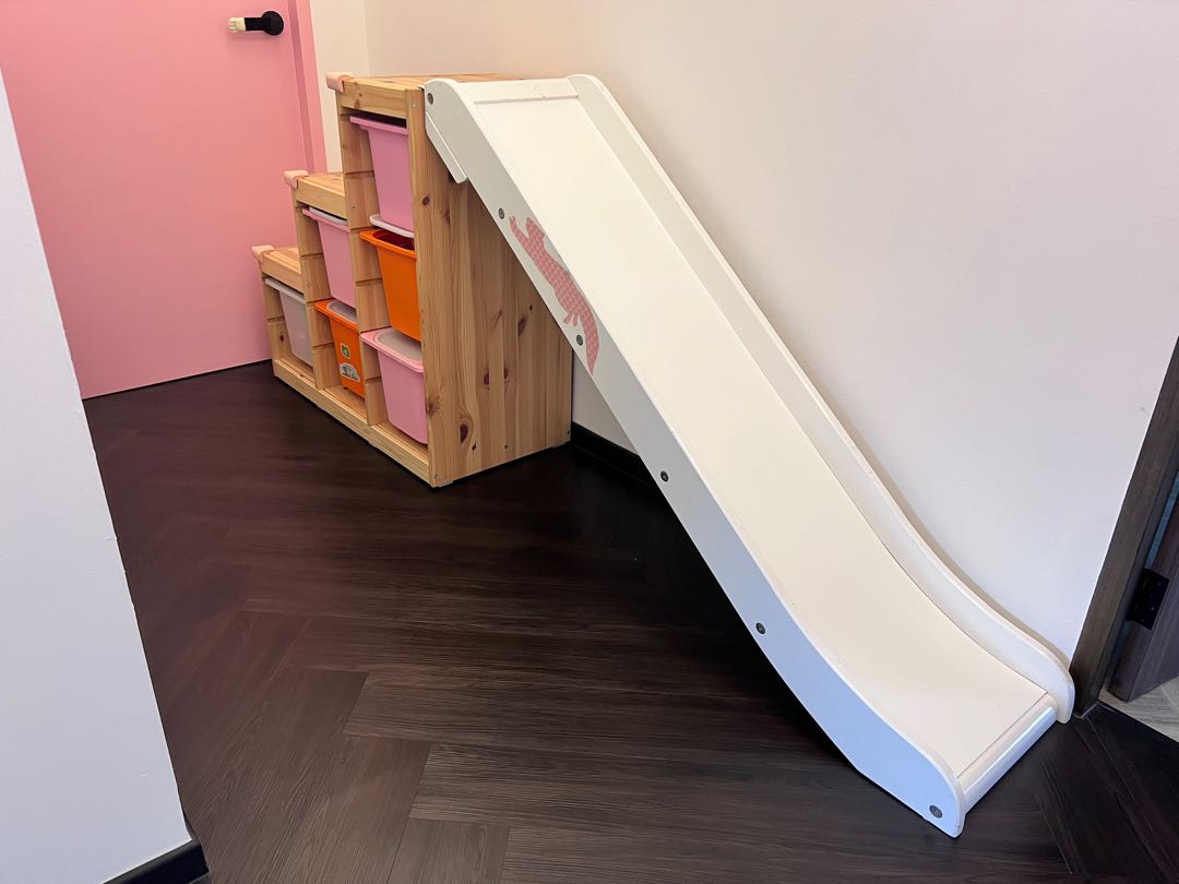 DIY Kids Slide with IKEA Trofast Storage & Flexa Slide, Babies & Kids ...