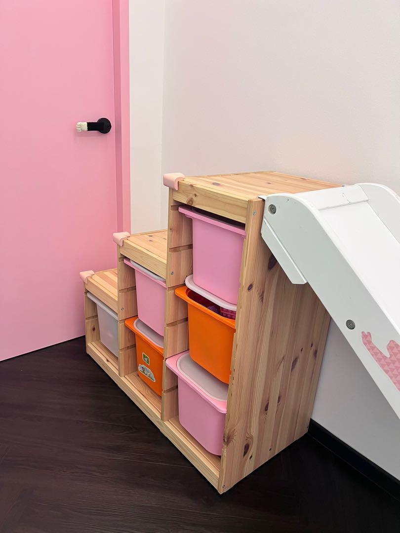 DIY Kids Slide with IKEA Trofast Storage & Flexa Slide, Babies & Kids ...