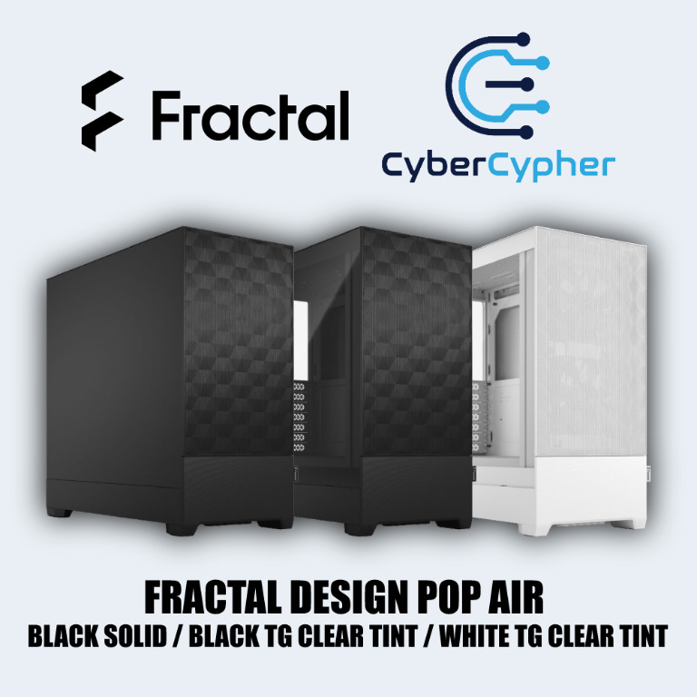 Fractal Design Pop Air Case (Black Solid/Black TG/White TG), Computers ...