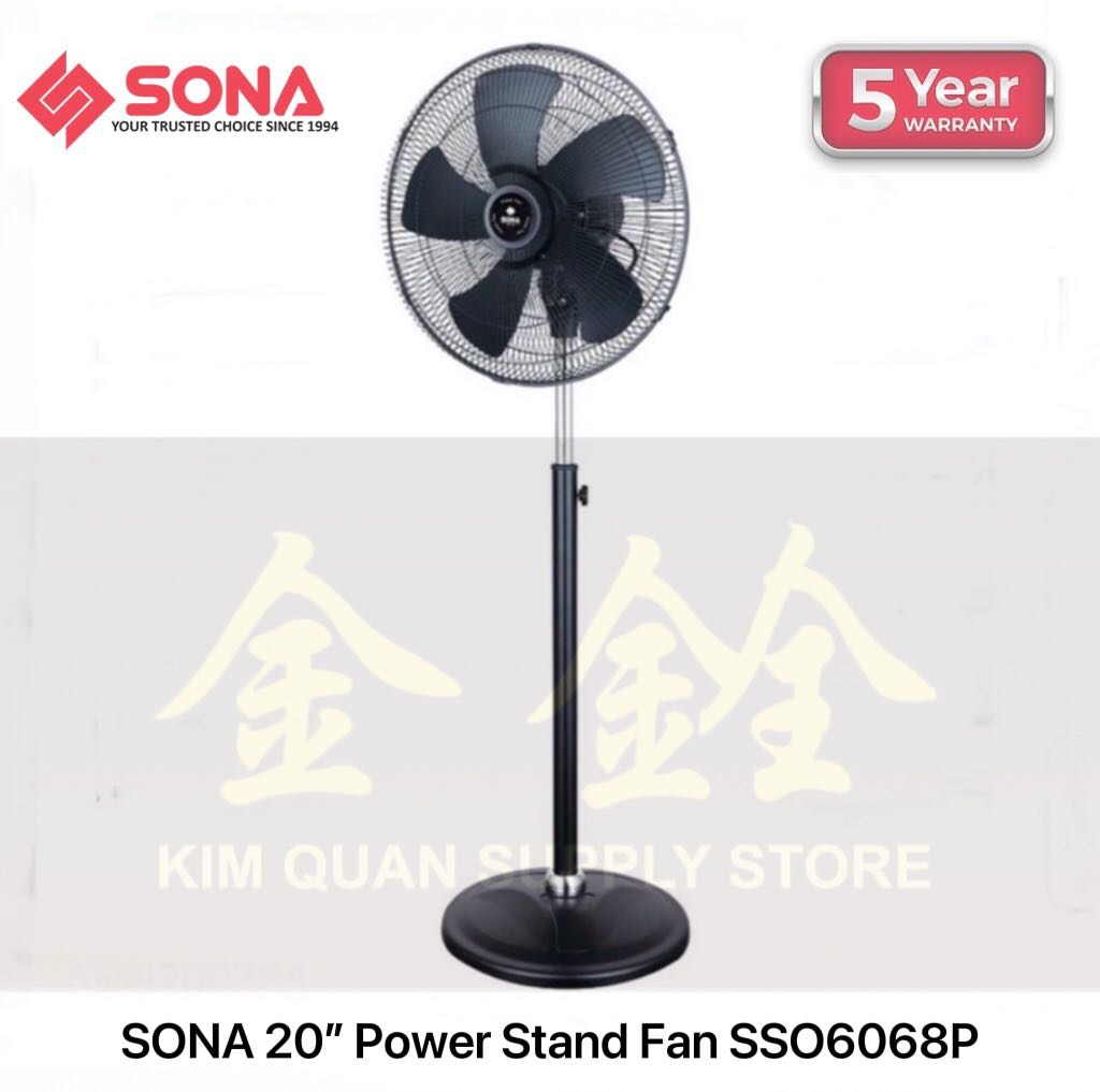 (5 Years Motor Warranty BNIB) Brand New SONA 20” Power Stand Fan ...