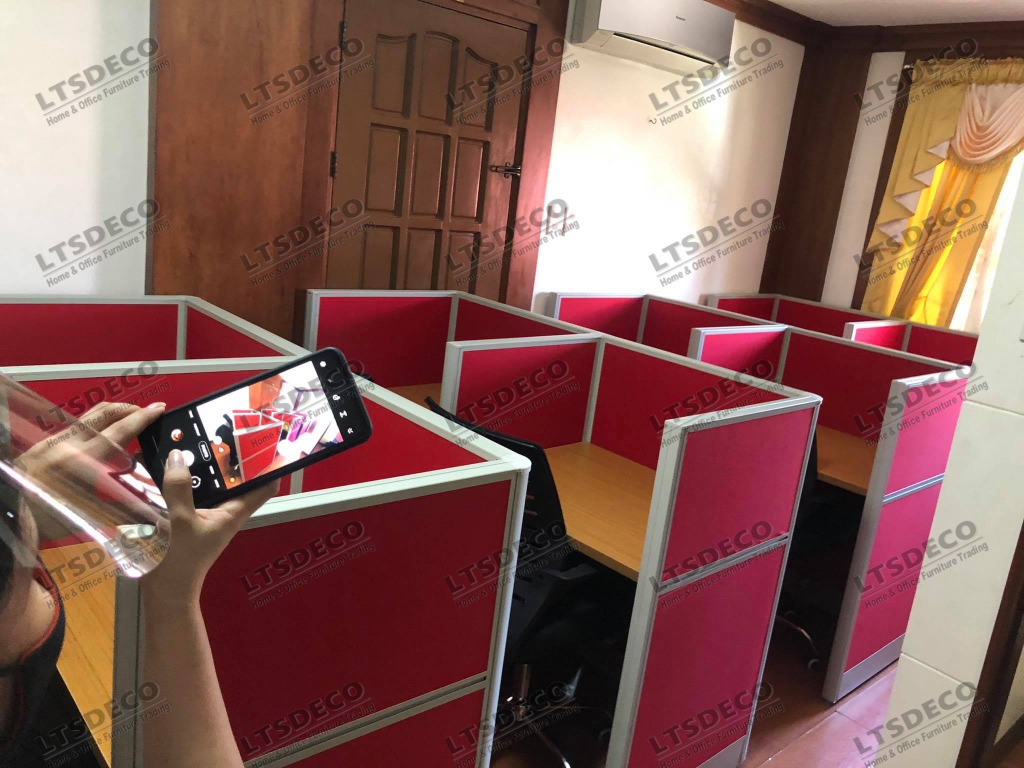 FULL FABRIC CUBICLE TABLE OFFICE PARTITION WORKSTATION FURNITURE ...