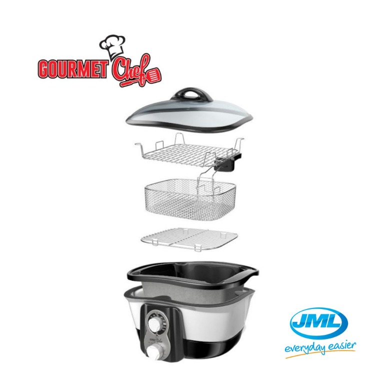 Gourmet Chef 8-in-1 Multi Cooker | 5L Steam Boil Roast Saute Deep Fry ...