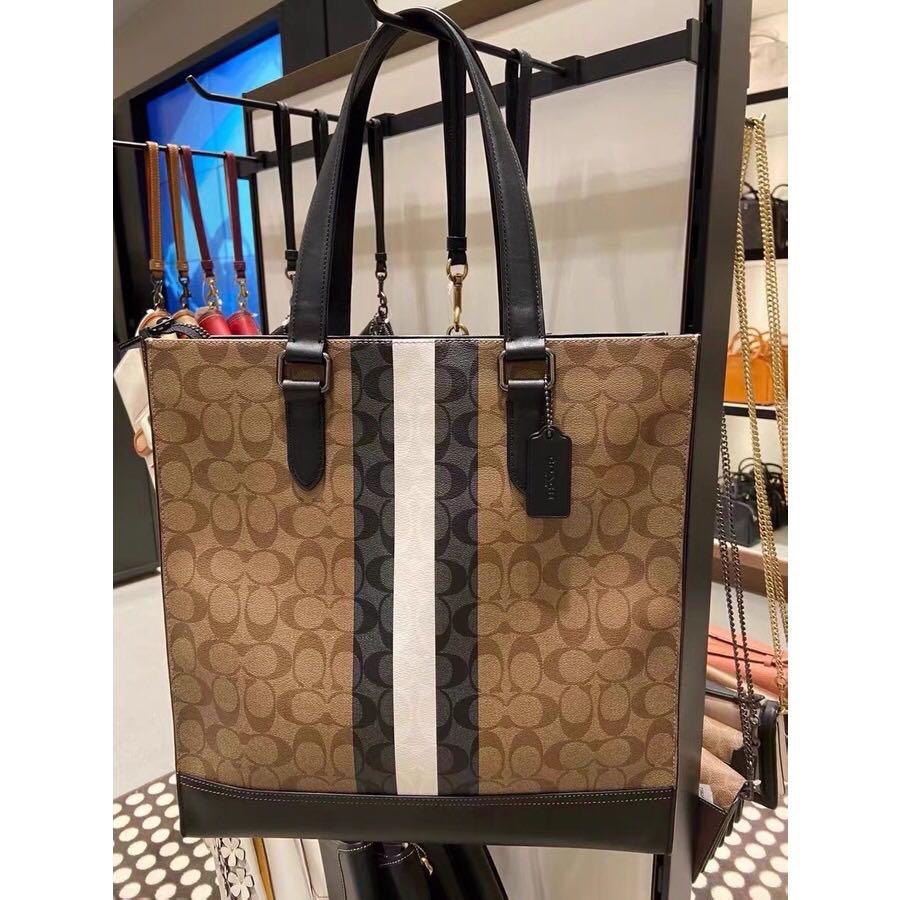 GRAHAM STRUCTURED TOTE IN SIGNATURE CANVAS (COACH C3232), Men's Fashion ...