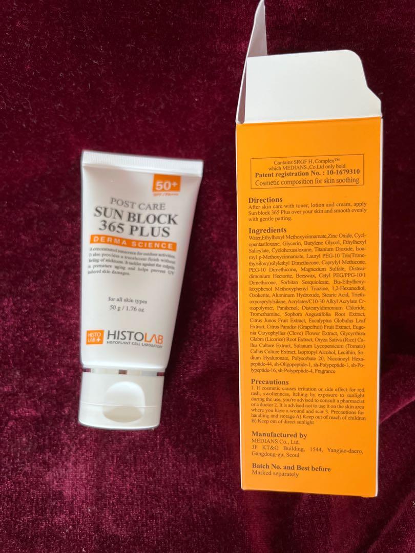 Histo lab post care cell cream and sun block 365 plus, Beauty ...