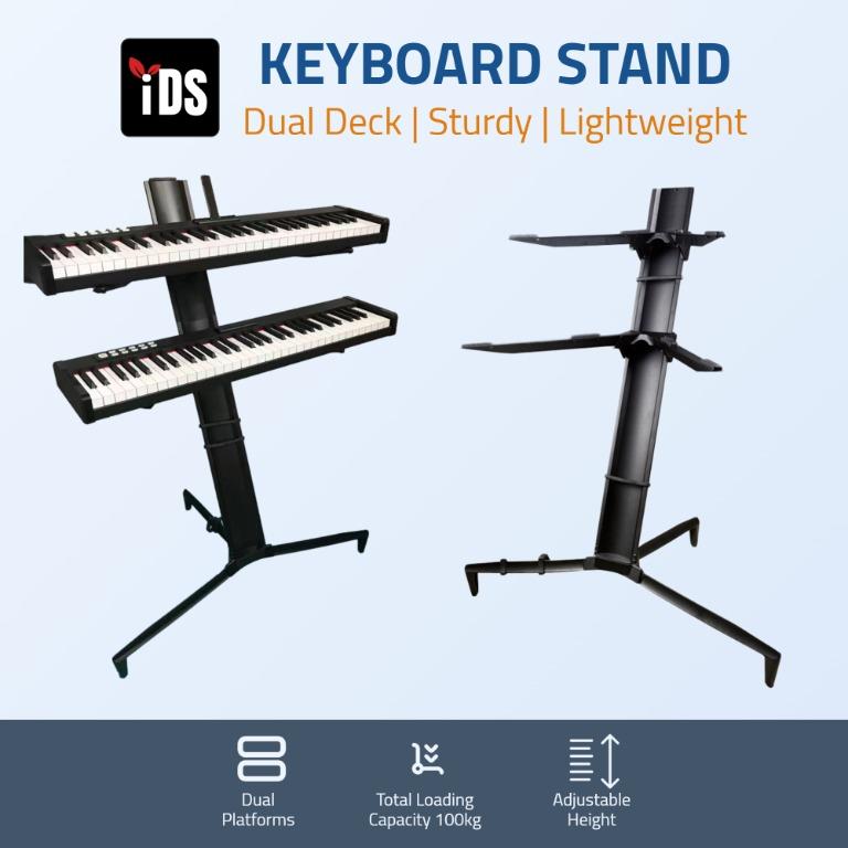 [iDS] Dual 2-Tier Keyboard Stand Aluminium Height & Depth Adjustment ...