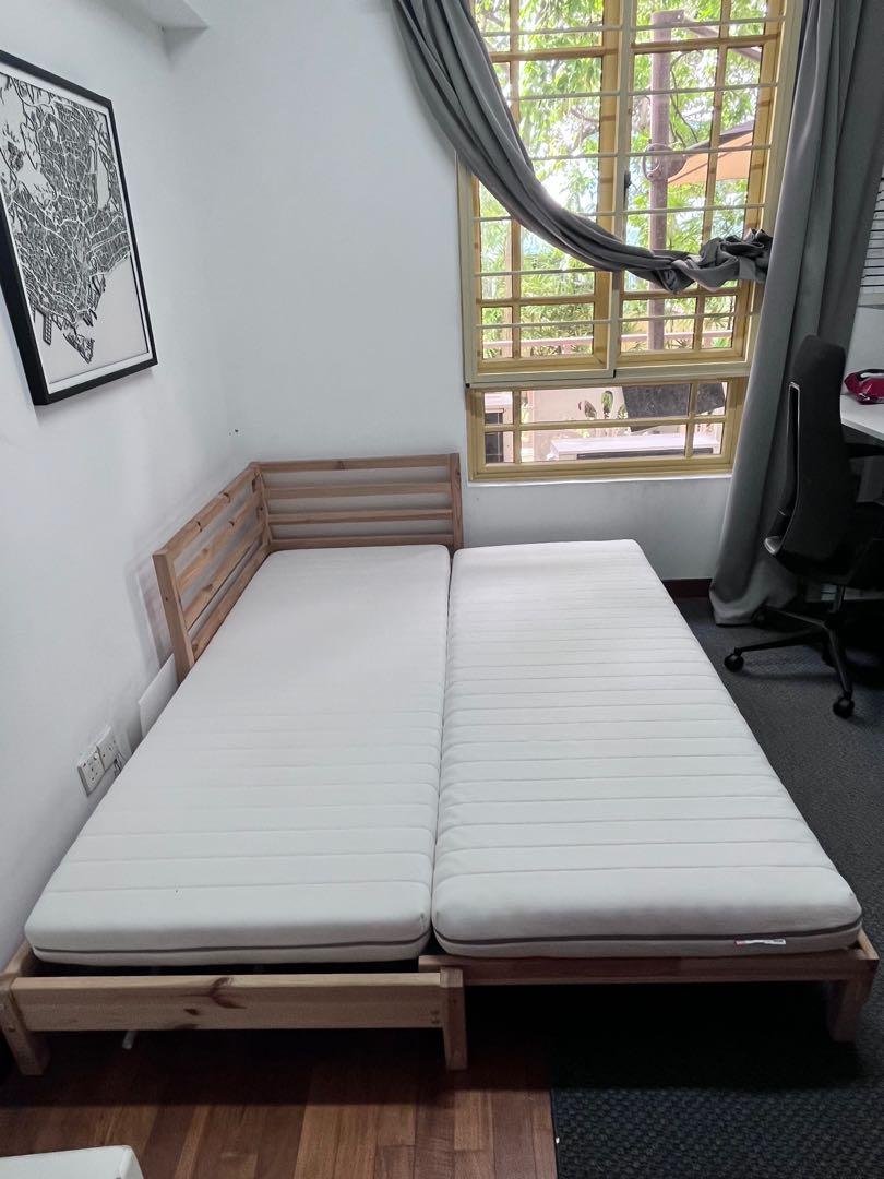 IKEA TARVA DAYBED pulls out to double bed, Furniture & Home Living ...