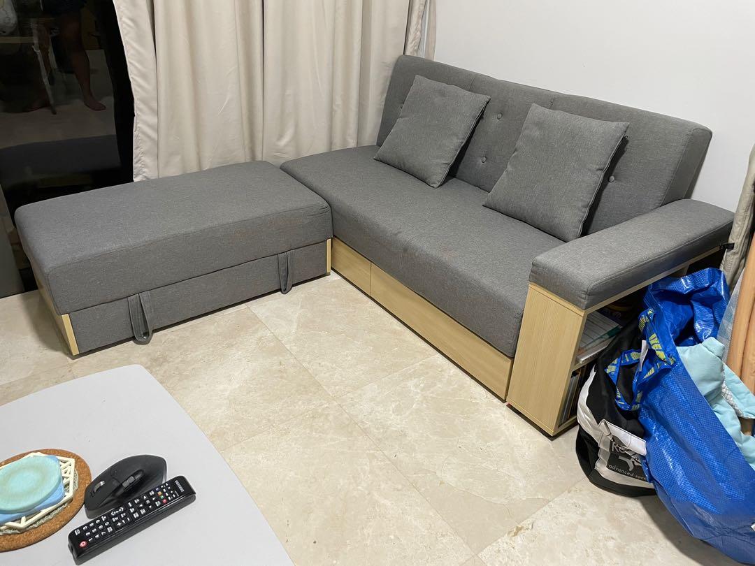 Japanese sofa bed with storage, Furniture & Home Living, Furniture ...