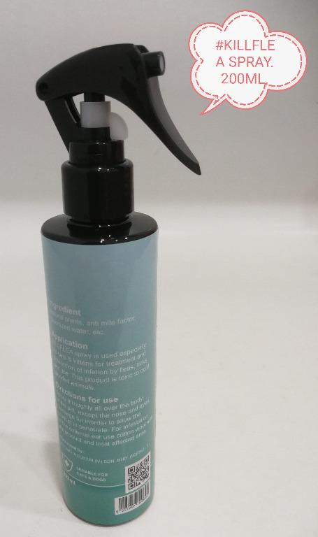Kitomo KillFlea Herbal Spray Cat Flea Tick Mite Lice Kutu Kucing 200ml, Pet Supplies, Health ...