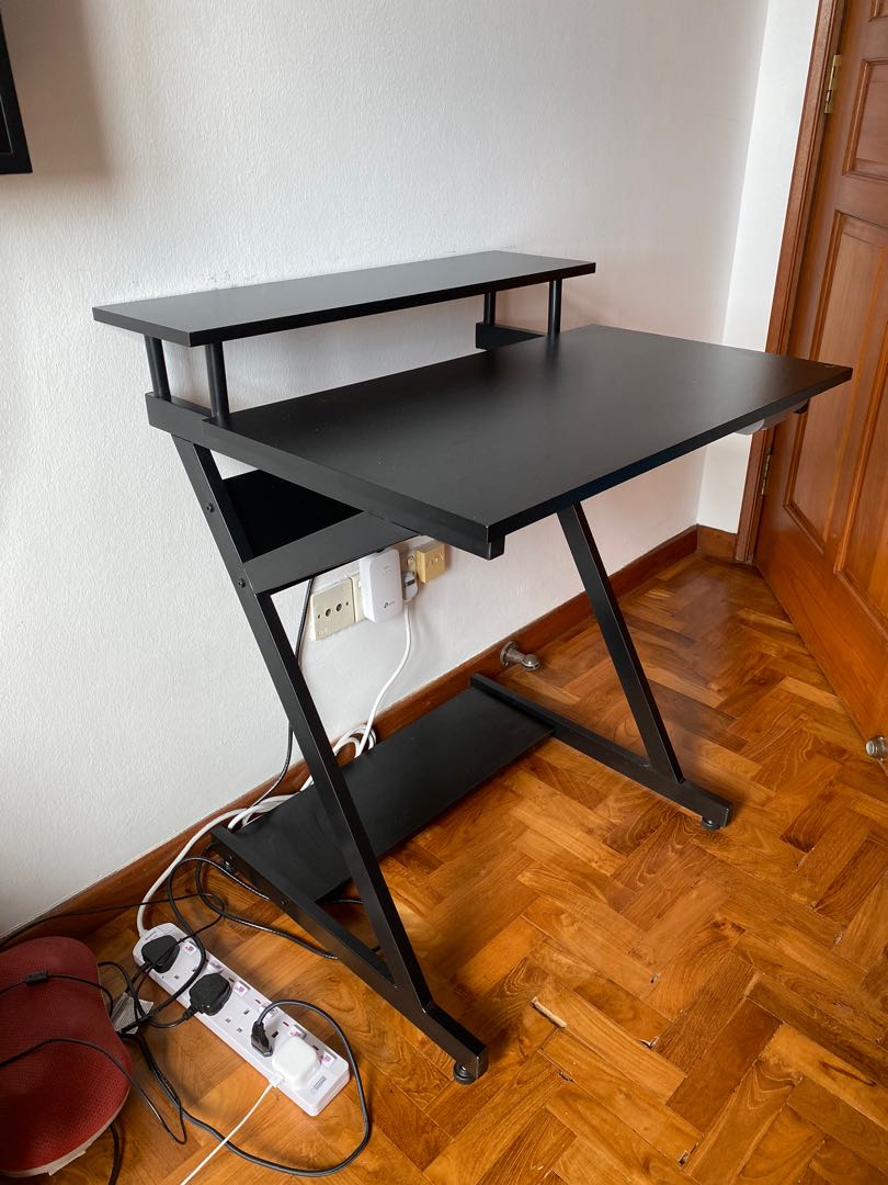Laminated Black Study Table, Furniture & Home Living, Furniture, Tables ...
