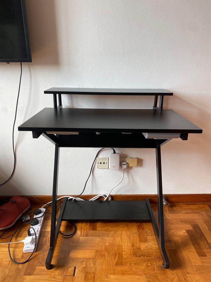 Laminated Black Study Table, Furniture & Home Living, Furniture, Tables ...