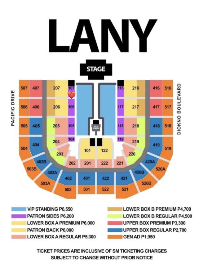 LANY DAY 5 PATRON SIDES - BEST SEATS!, Tickets & Vouchers, Event ...