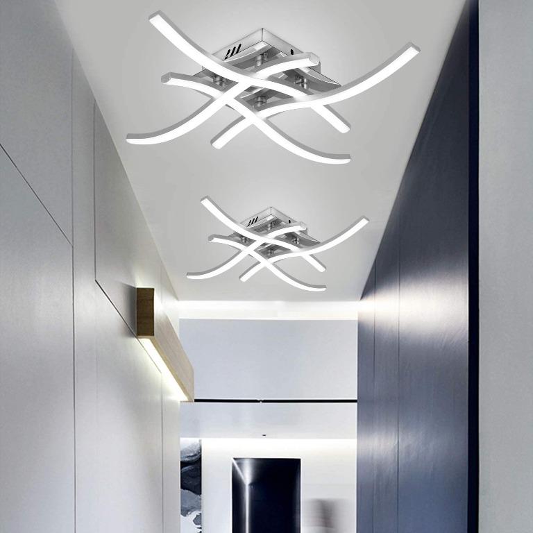 LED Ceiling Light, Elegant Curved Design Ceiling Lights, 4 Built-in LED ...