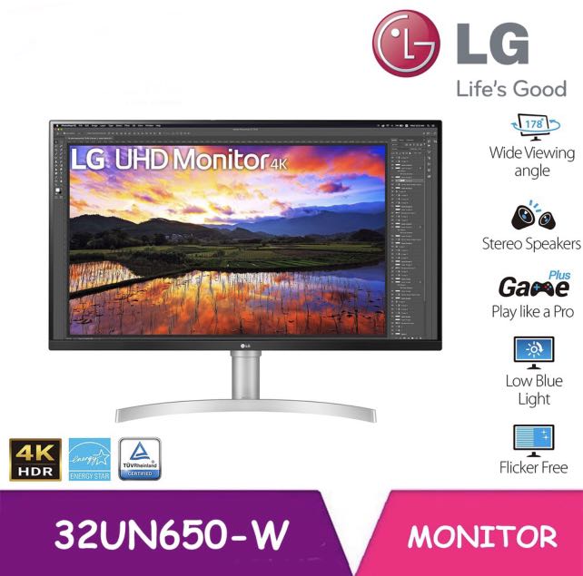 LG 32UN650-W 32 Inch UHD 4K(3840 x 2160) IPS UltraFine Display Monitor ...