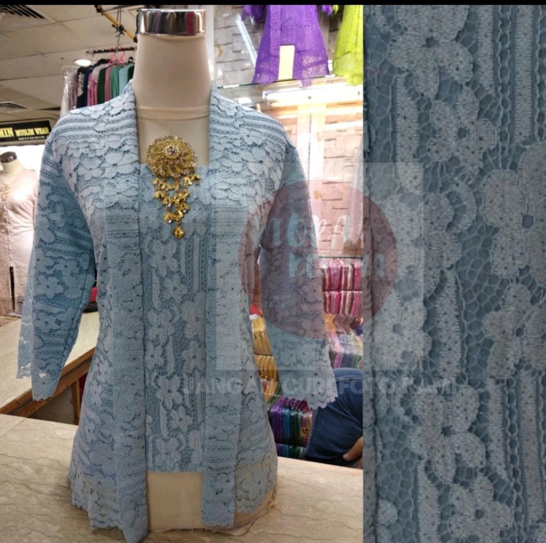 LIGHT BLUE KEBAYA TOP, Women's Fashion, Muslimah Fashion, Baju Kurung ...