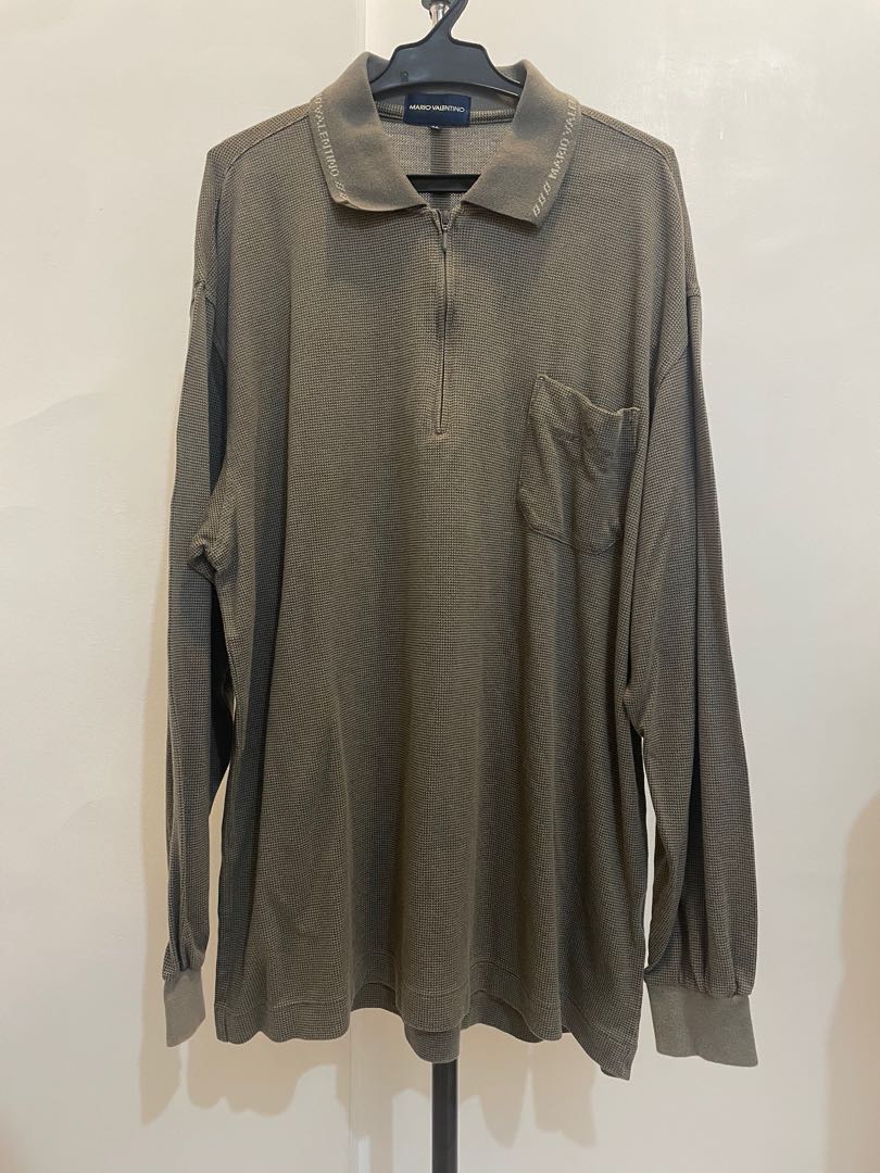 Mario Valentino Half Zip Longsleeve, Men's Fashion, Tops & Sets ...