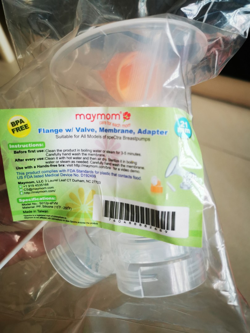 Maymom Flange w valve, Membrane, Adapter size 21mm, Babies & Kids ...