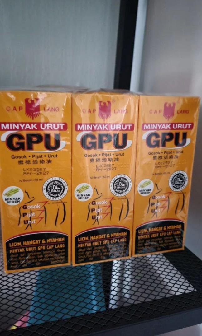 Minyak Urut GPU/GPU liniment Oil 60ml, Beauty & Personal Care, Bath ...