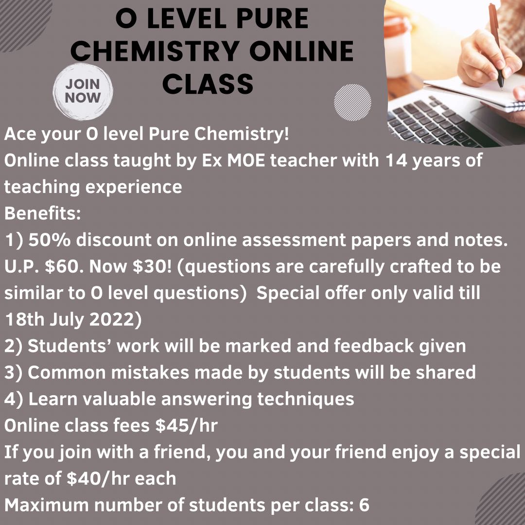 O level Pure Chemistry Online Class, Learning & Enrichment, Enrichment ...