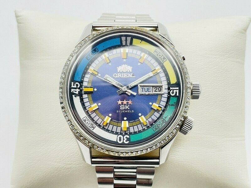 ORIENT SK Diver Round 21 Jewels Day-Date Purple Dial Automatic Men's ...