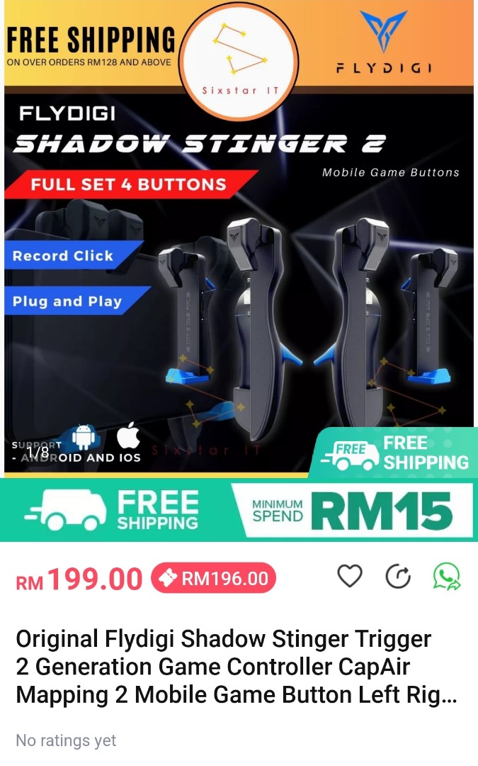 Original Flydigi Stinger Trigger 2, Video Gaming, Gaming Accessories ...