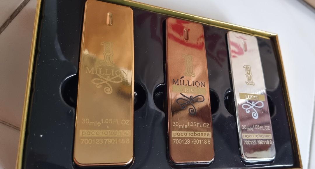 Authentic Paco Rabanne 1 Million gift set(30ml x 3)1 Million Lucky,1 ...