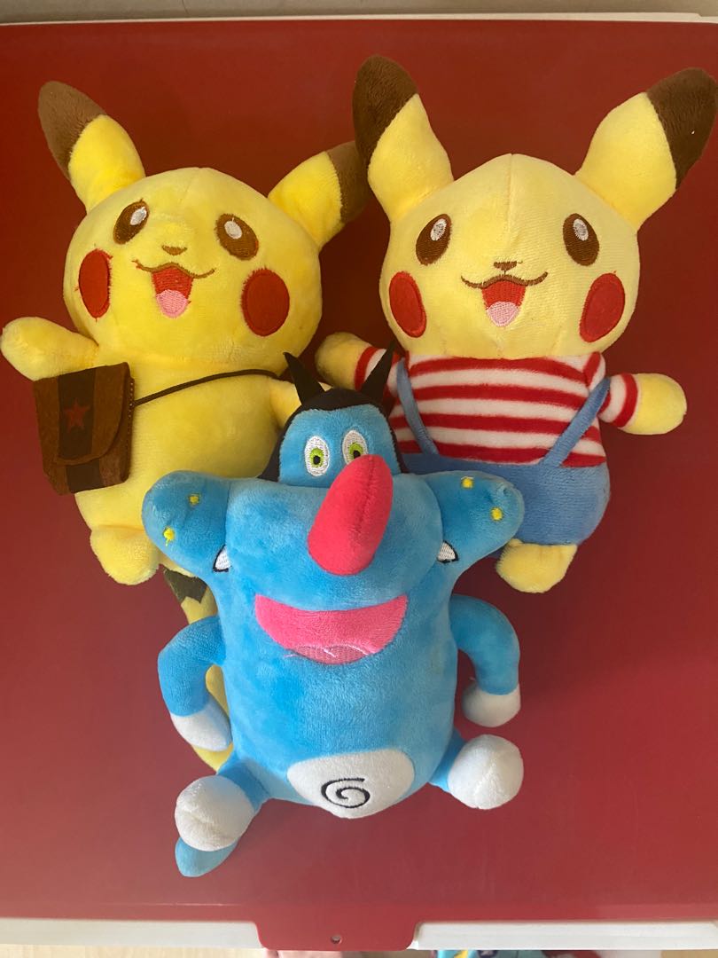 Pikachu and Blue Cat Oggy stuff toys, Hobbies & Toys, Toys & Games on ...