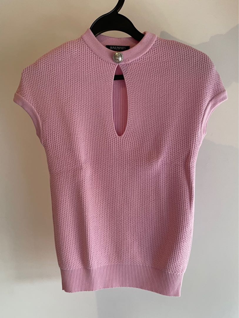Pink Balmain Top, Women's Fashion, Tops, Blouses on Carousell