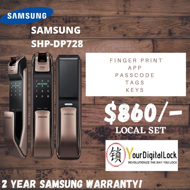 Samsung SHP-DP728 Fingerprint Lock SINGAPORE SET, Furniture & Home Living, Security & Locks ...