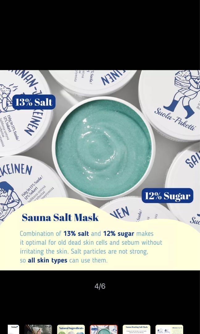 Saunan Heating Salt Facial Mask 150g (Korea Skincare), Beauty ...