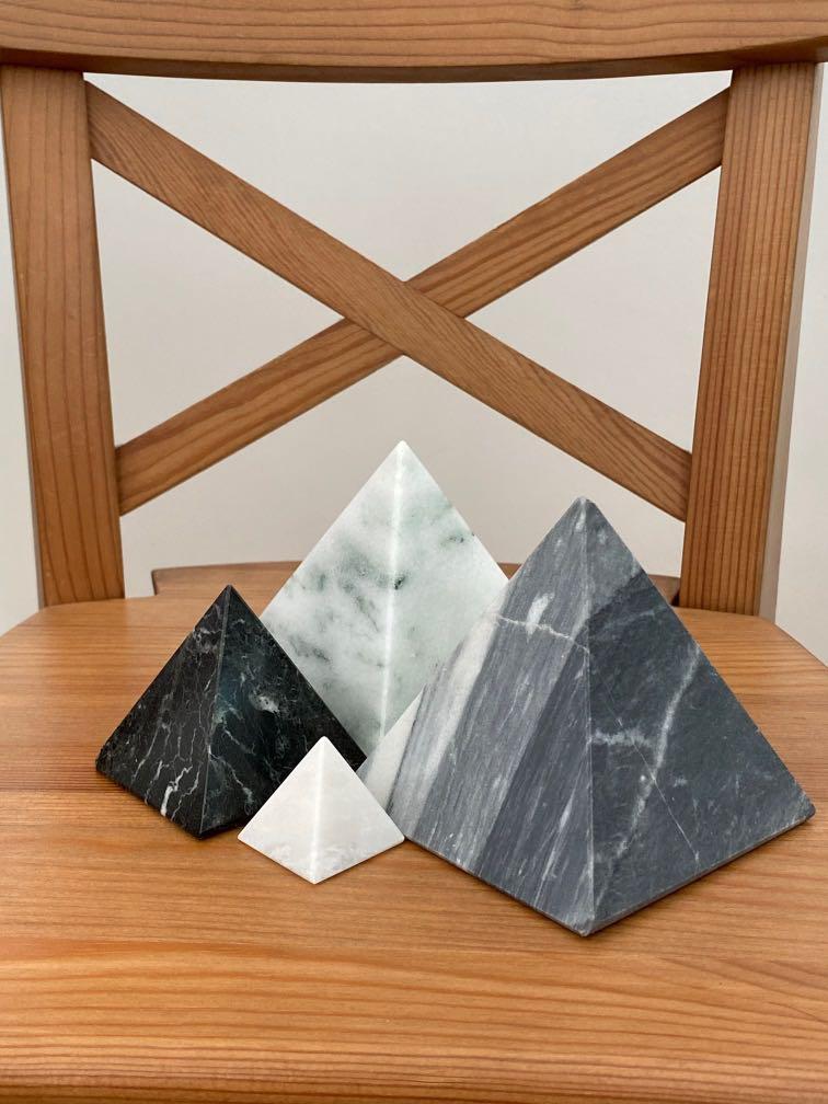 Set of 4 marble pyramids, Furniture & Home Living, Home Decor, Other ...