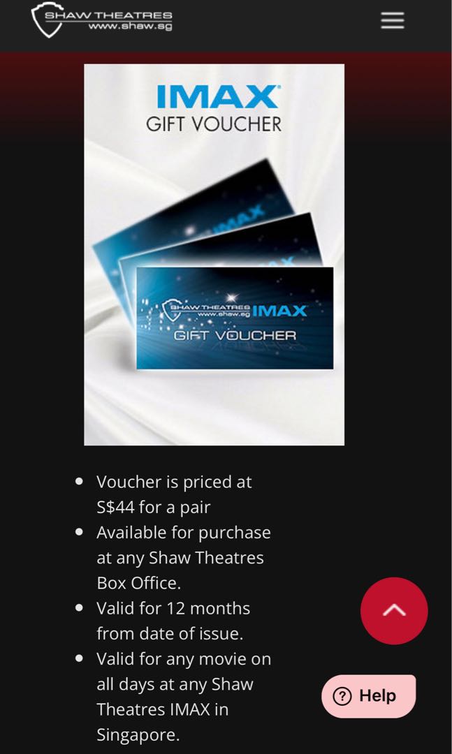 IMAX voucher x 1, Tickets & Vouchers, Vouchers on Carousell