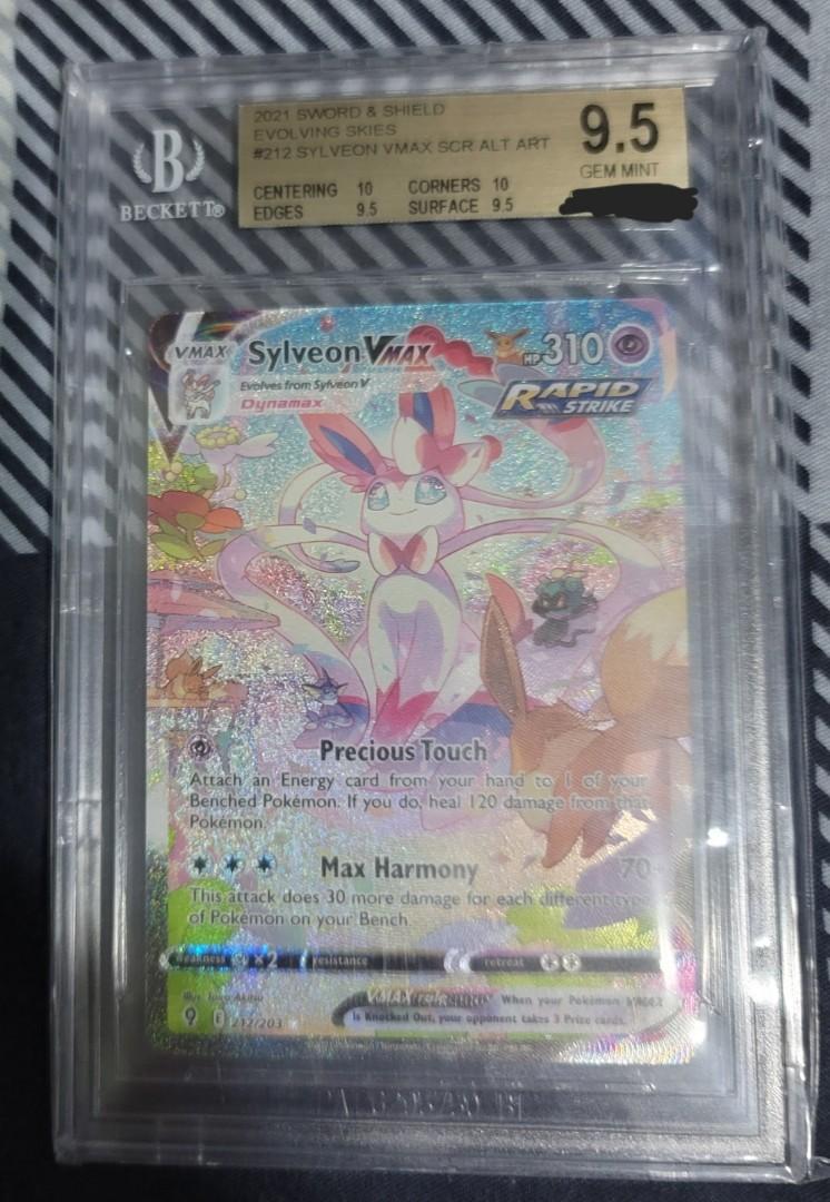 pokemon ptcg ss7 sylveon vmax sa full art bgs, 興趣及遊戲, 玩具 & 遊戲類 - Carousell