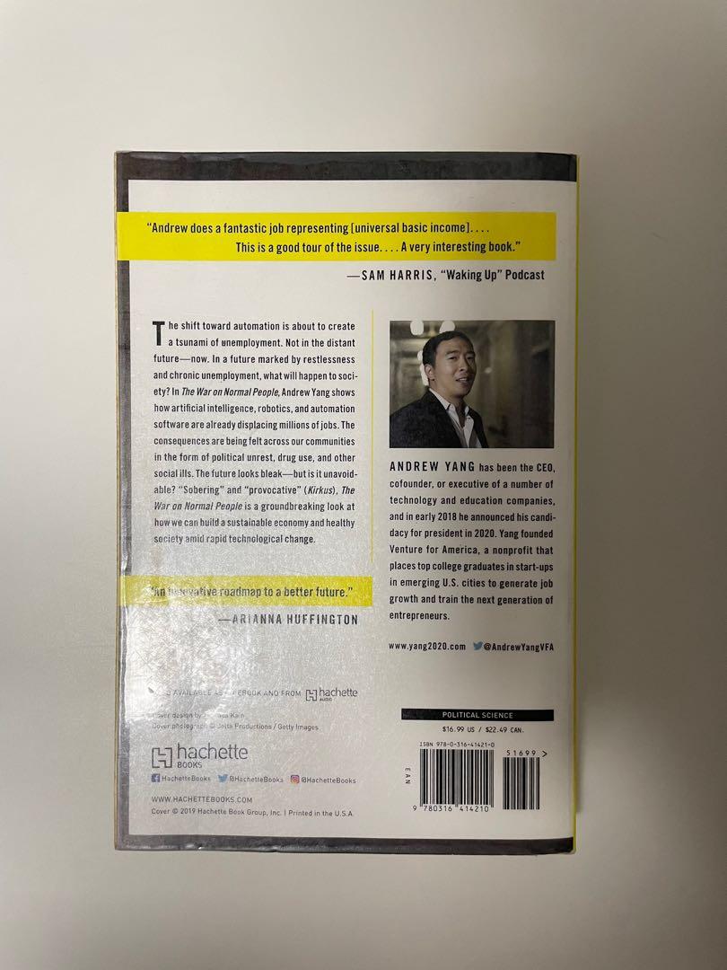 The War on Normal People by Andrew Yang, Hobbies & Toys, Books ...