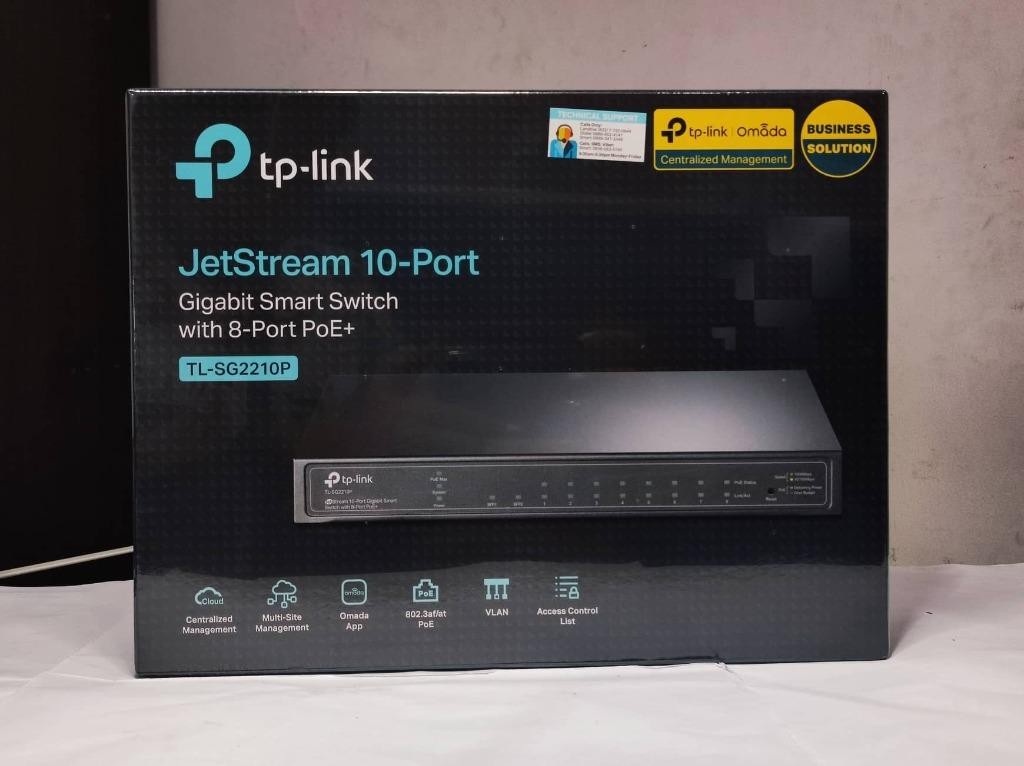 TP-LINK TL-SG2210P Rackmount Switch 10-Port Gigabit Smart Switch with ...