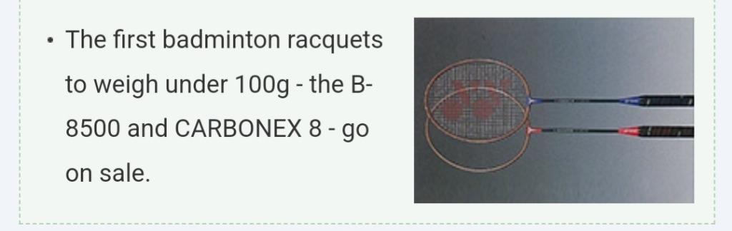 Vintage Yonex Carbonex 8 B-8500 E Carbon Shaft - CLASSIC, ANTIQUE, Sports Equipment, Sports ...