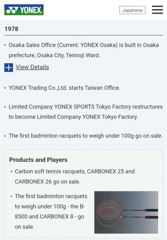 Vintage Yonex Carbonex 8 B-8500 E Carbon Shaft - CLASSIC, ANTIQUE, Sports Equipment, Sports ...