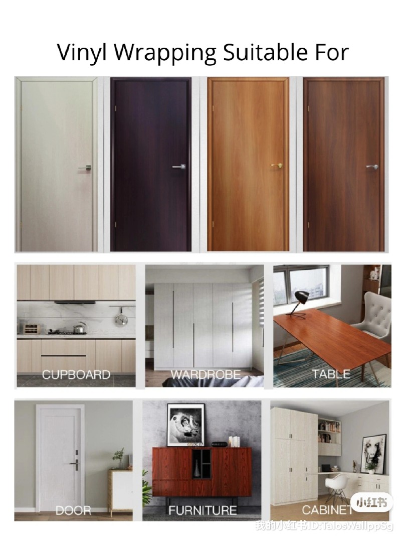 Vinyl Wrap Laminate Door,Kitchen cabinets, bedroom wardrobe, hdb main ...