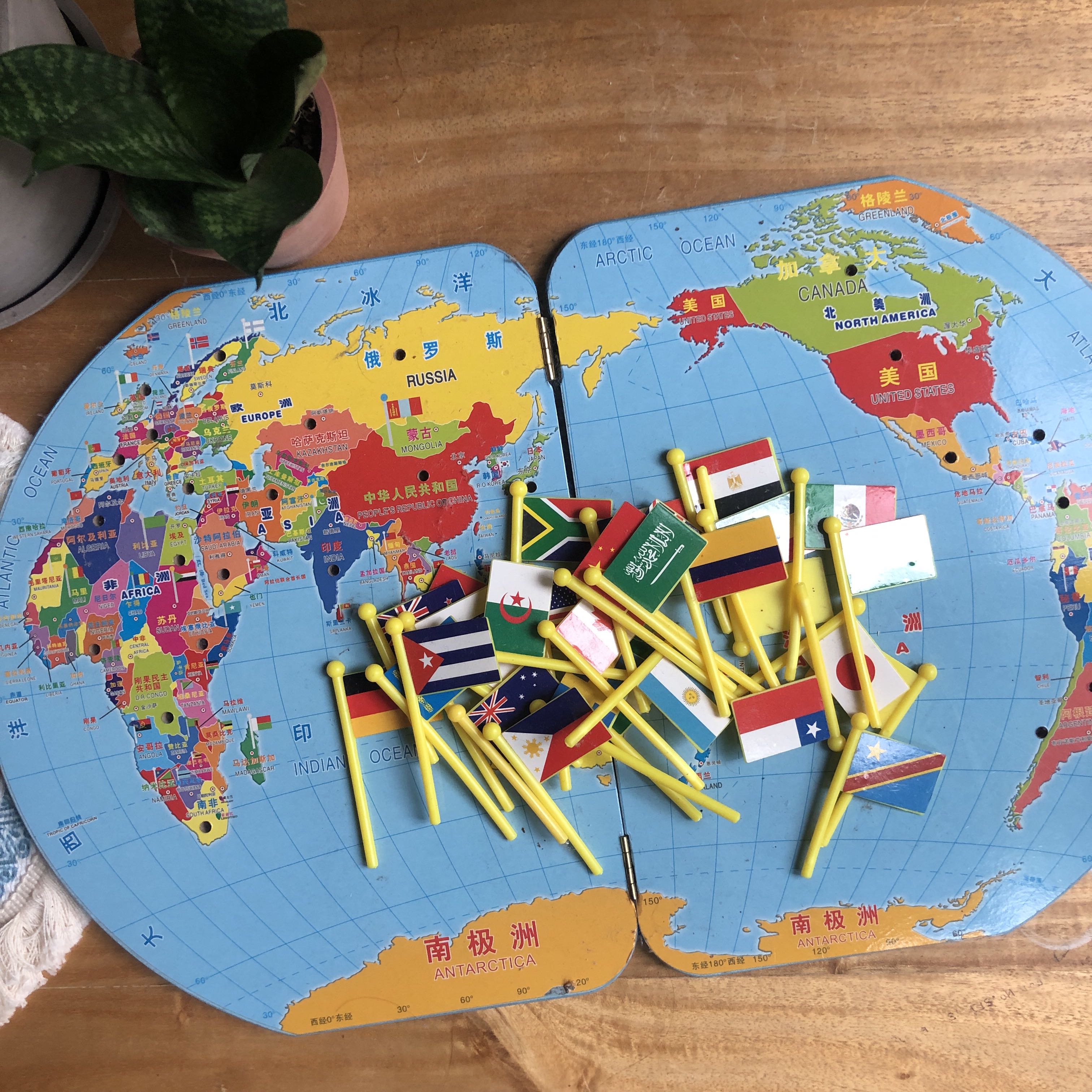 World Map Flags for kids, Hobbies & Toys, Toys & Games on Carousell