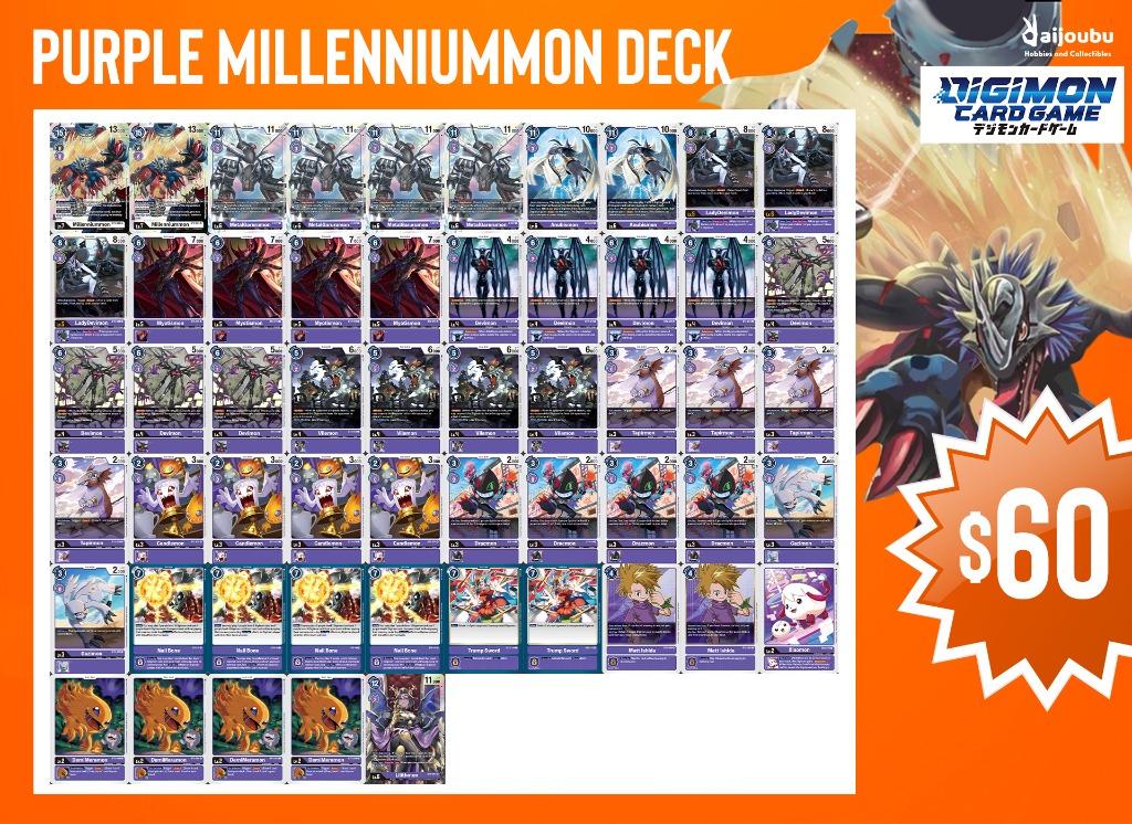 WTS Digimon purple Milleniummon Garurumon deck, Hobbies & Toys, Toys ...