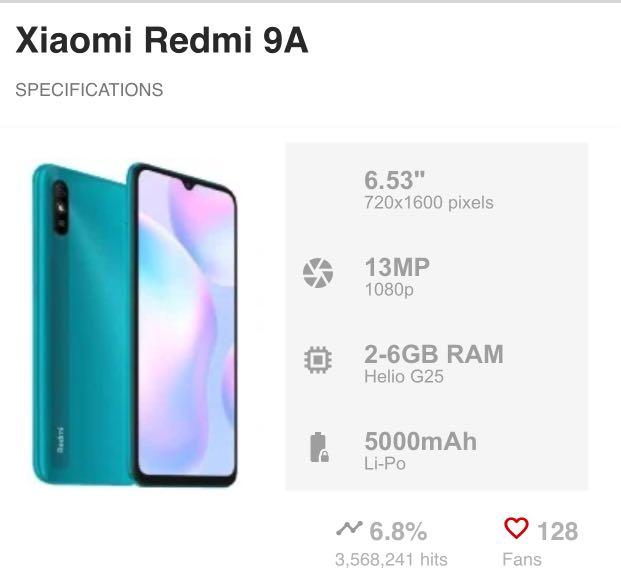 Xiaomi Redmi 9A Factory Unlocked, Mobile Phones & Gadgets, Mobile ...