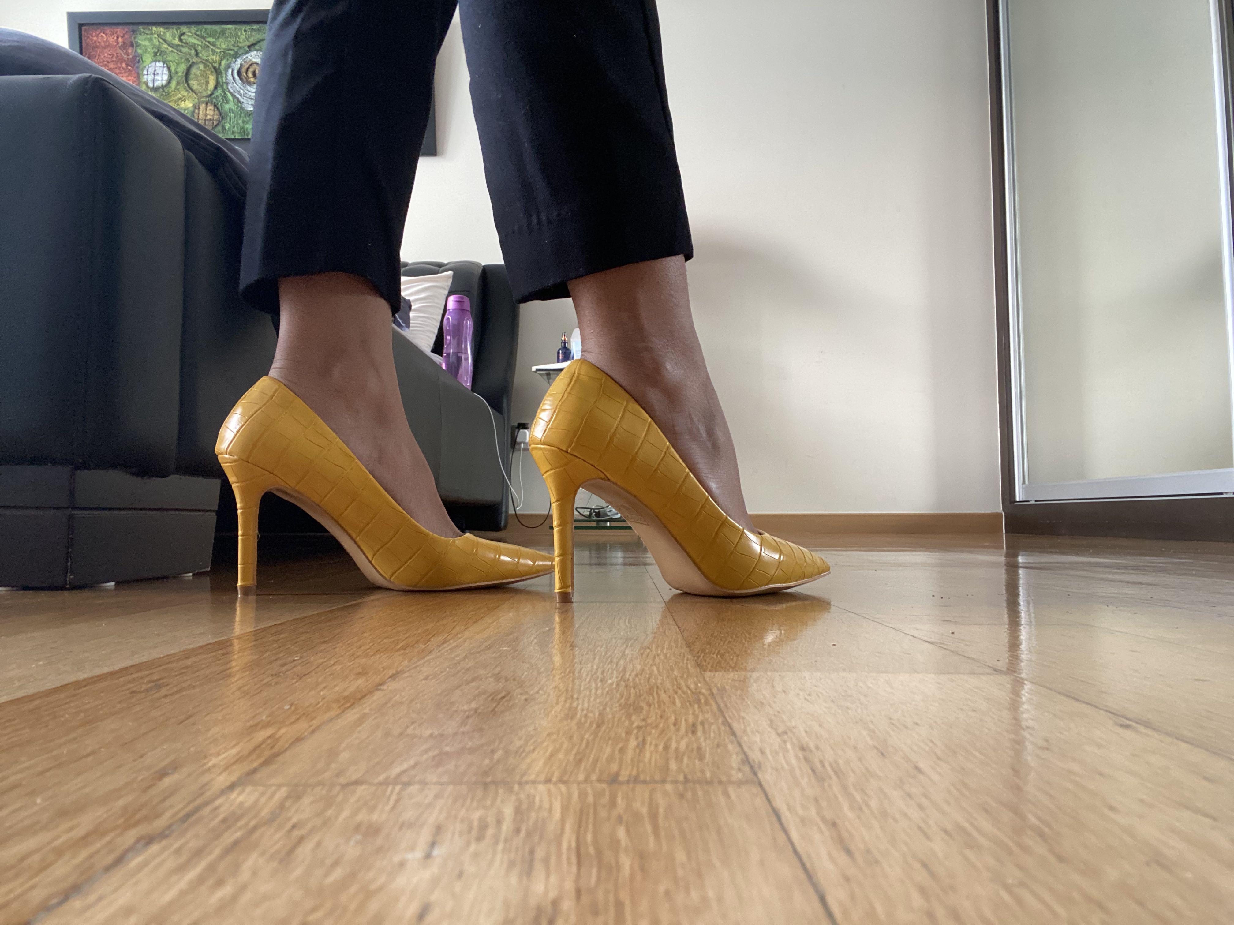 Yellow heels, Women's Fashion, Footwear, Heels on Carousell
