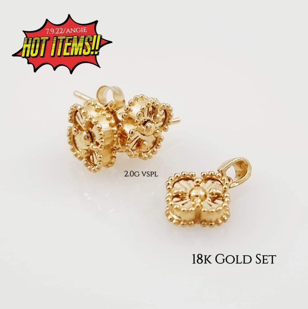 18K Saudi Gold VCA Alhambra Set, Women's Fashion, Jewelry & Organizers ...