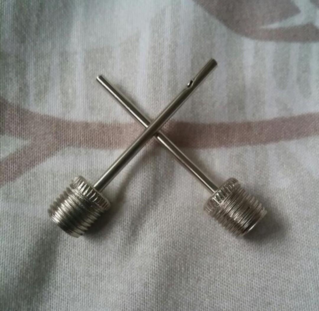 2x Inflating pump needle valve adapter for soccer basketball and ...