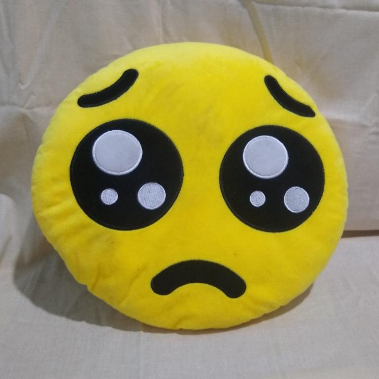 34cm or 13.4" big yellow sad face emoji soft pillow stuffed toy japan ...
